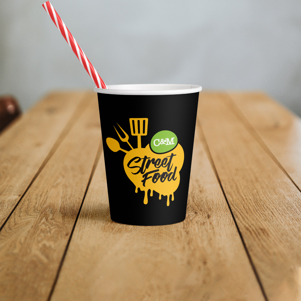 C&M Street Food logo and branding