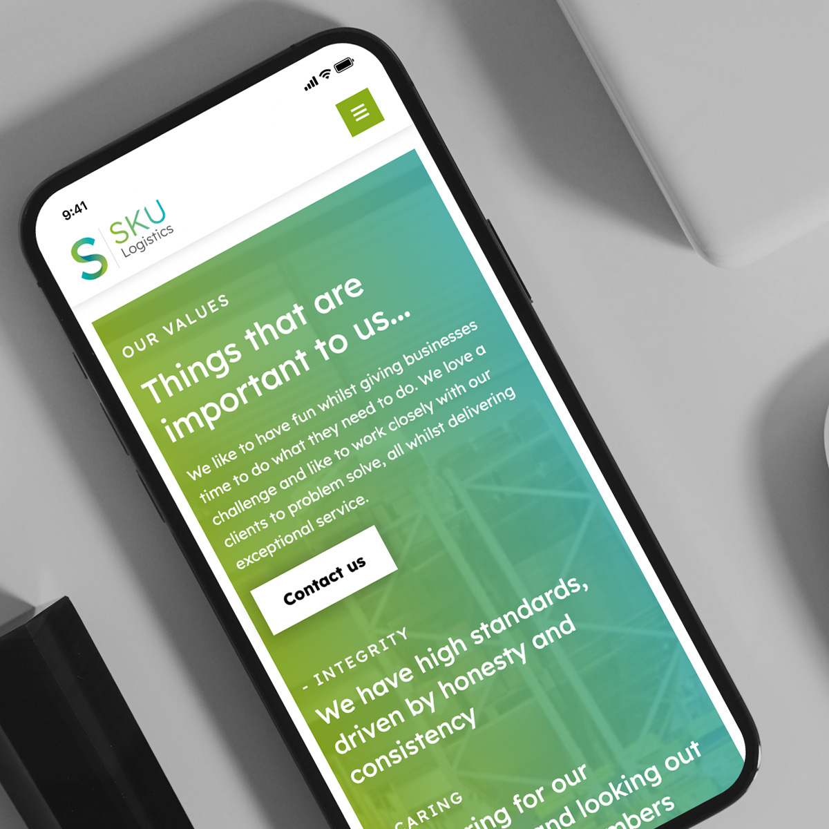 Brand identity, website design and photography for SKU Logistics